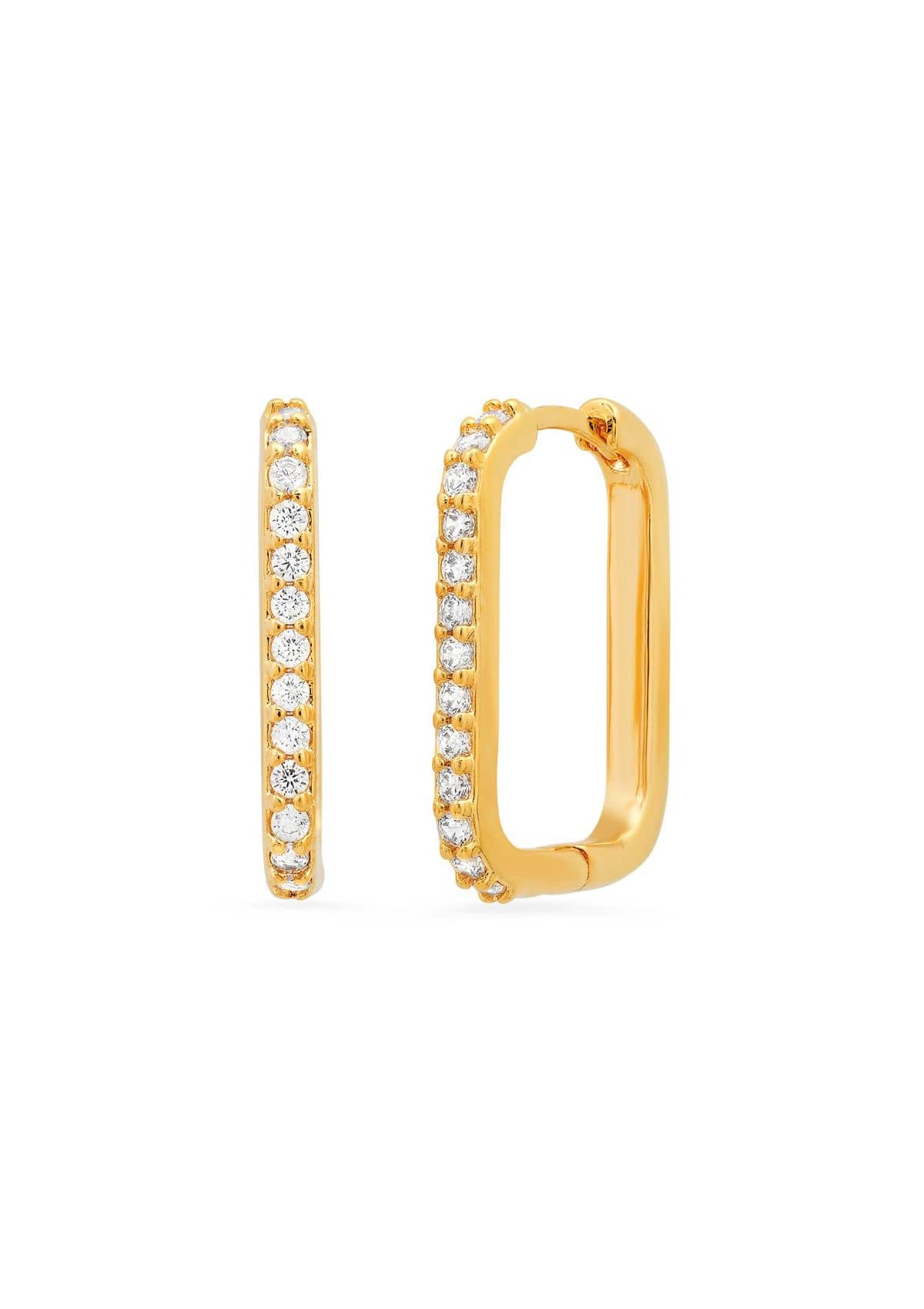 Pave Rectangular Huggies - RubyJane & Valleygirl