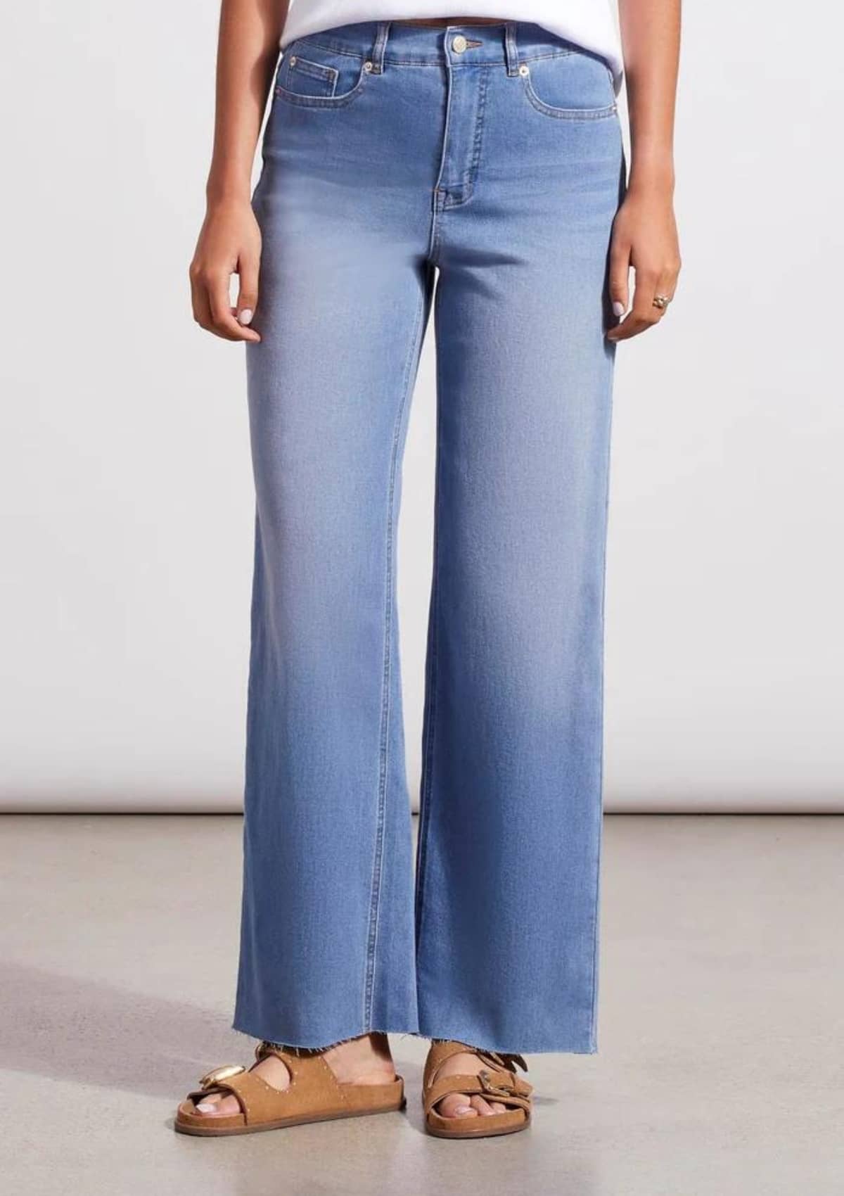 Bridget Hugging Wide Leg Jeans - Sky Blue - RubyJane & Valleygirl