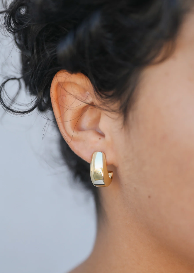 Bold Drop -Gold Earrings