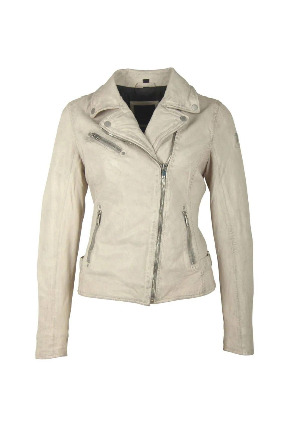 Sofia Leather Jacket - Off White - RubyJane & Valleygirl