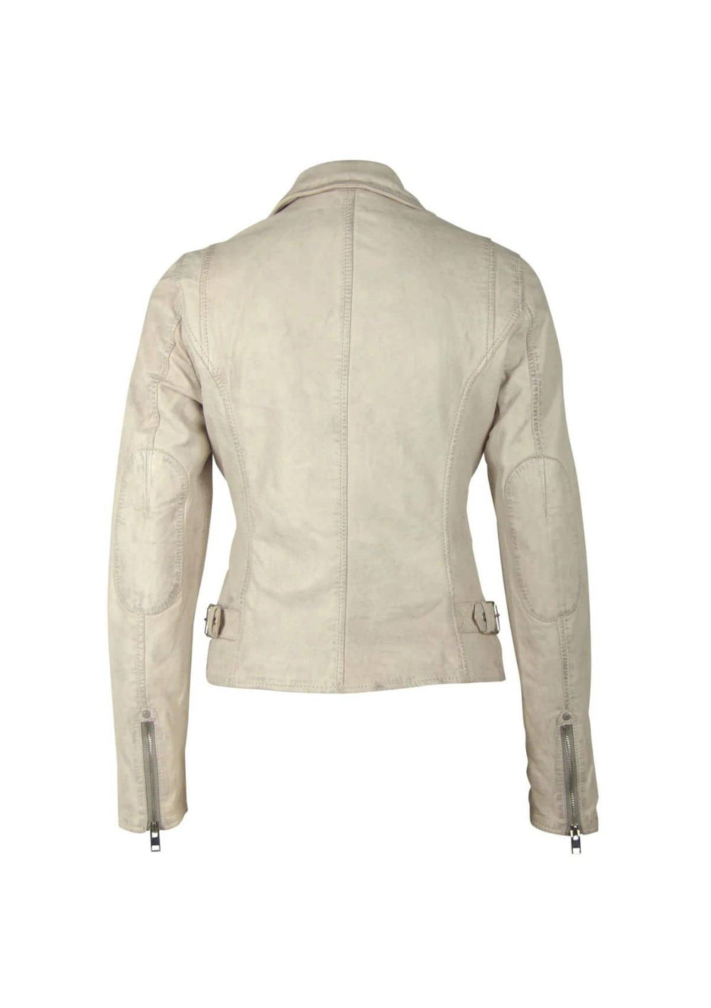 Sofia Leather Jacket - Off White - RubyJane & Valleygirl